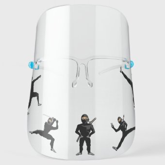 Cute Cartoon Warrior Ninja Face Shield | Zazzle