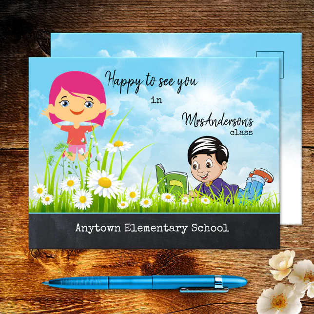 Cute Cartoon Welcome Back to School Postcard | Zazzle