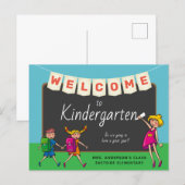 Cute Cartoon Welcome To Kindergarten Postcard | Zazzle