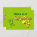 Cute Cartoon Yellow Snake in a Tree Reptile Thank You Card | Zazzle