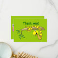 Cute Cartoon Yellow Snake in a Tree Reptile Thank You Card | Zazzle
