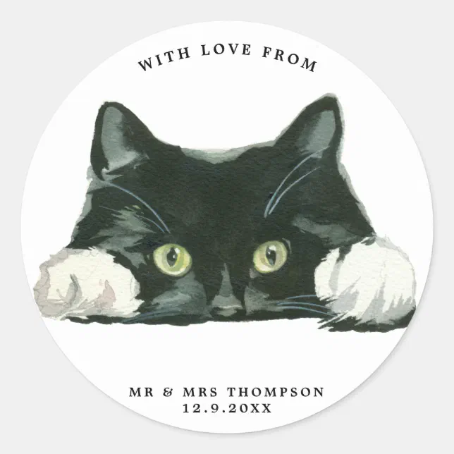 cute cat address envelope sticker label | Zazzle