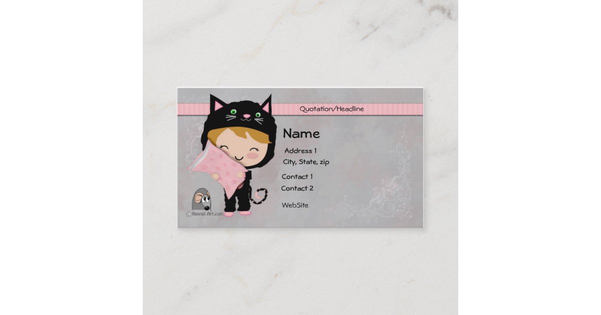 Cute Cat Business Card | Zazzle
