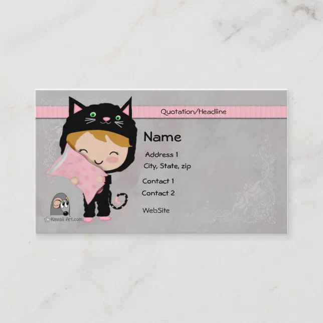 Cute Cat Business Card | Zazzle