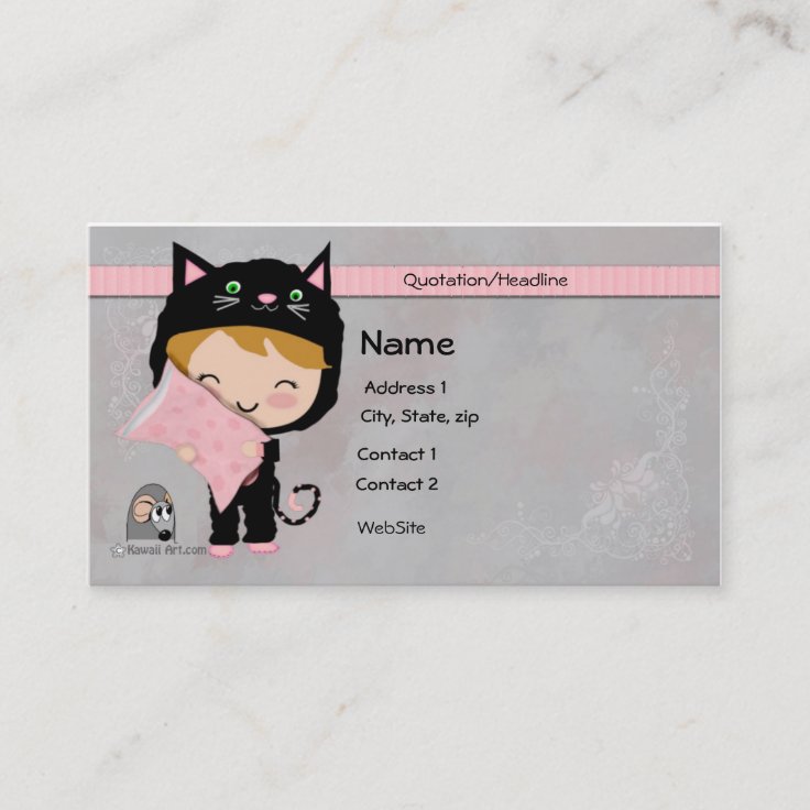 Cute Cat Business Card | Zazzle