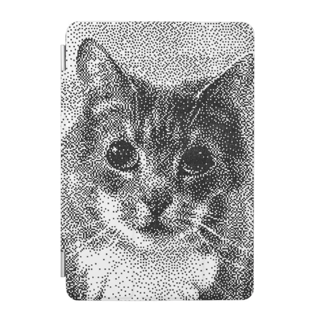 Cute Cat C64 Style Hand-Drawn Pixel Art iPad Mini Cover | Zazzle