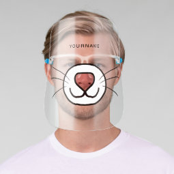 Cute Cat Cartoon Face Mouth Personalize Face Shield | Zazzle