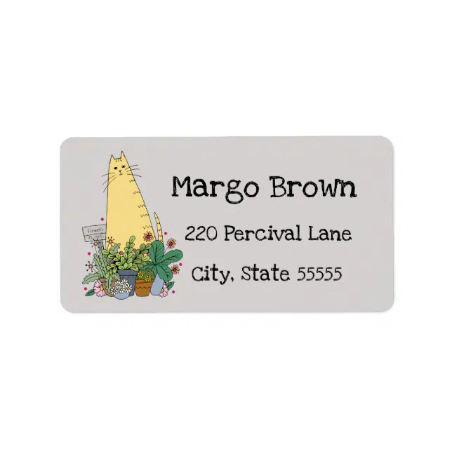 Cute Cat Custom Address Label | Zazzle