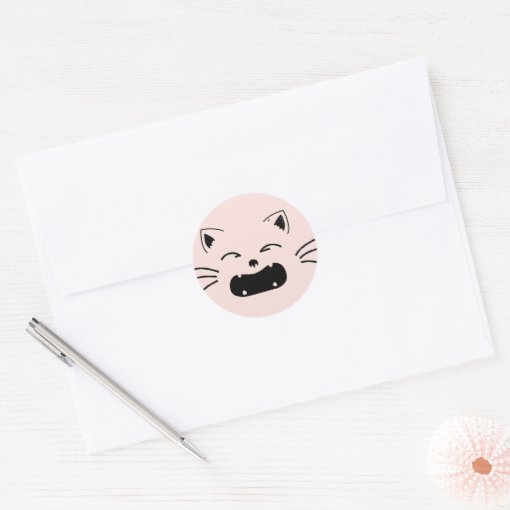 Cute cat design | Adorable feline artwork Classic Round Sticker | Zazzle