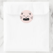 Cute cat design | Adorable feline artwork Classic Round Sticker | Zazzle