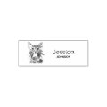 Cute Cat Drawing Custom Name Kids Signature Self-inking Stamp | Zazzle