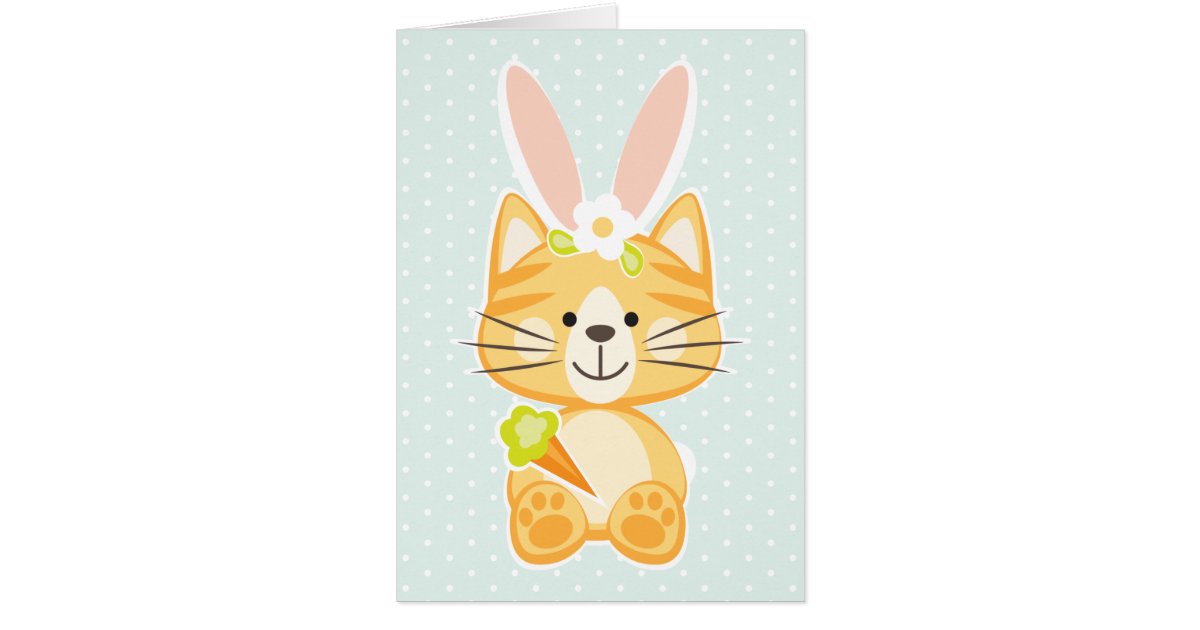 Cute Cat Easter Card | Zazzle