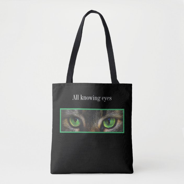 Cute cat eyes on black tote bag | Zazzle.com
