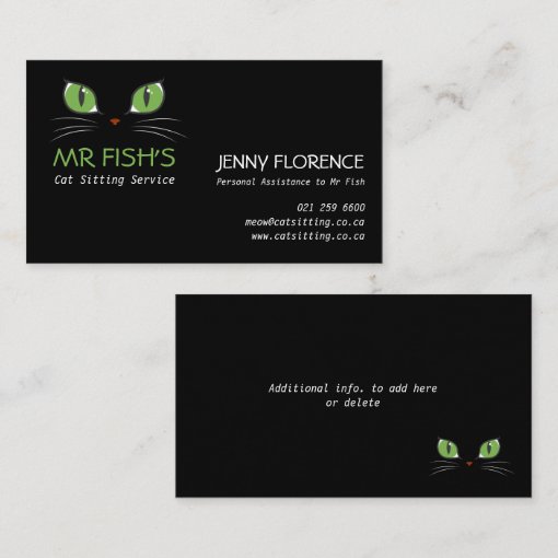 Cute Cat Eyes Pet Care Cat Business Business Card | Zazzle