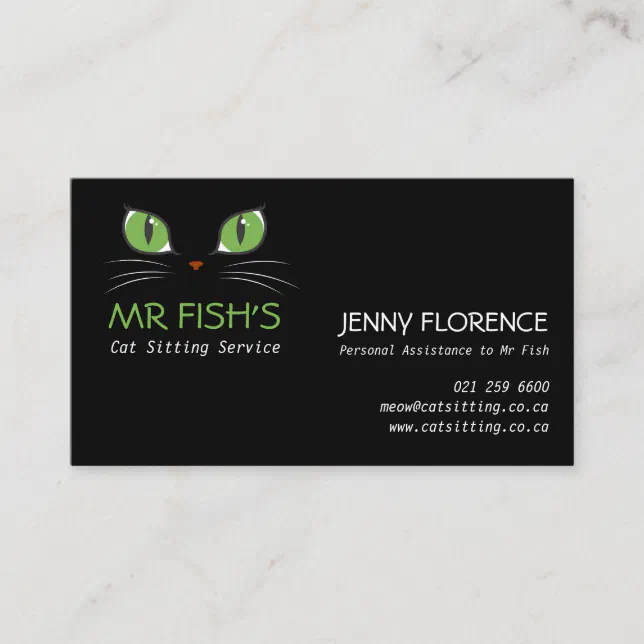 Cute Cat Eyes Pet Care Cat Business Business Card | Zazzle