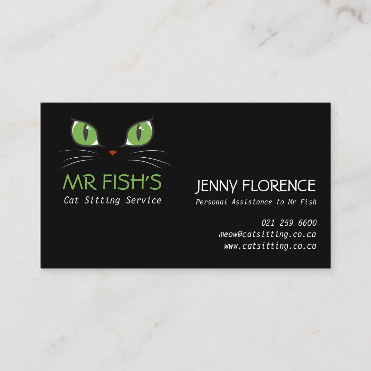 Cute Cat Eyes Pet Care Cat Business Business Card | Zazzle
