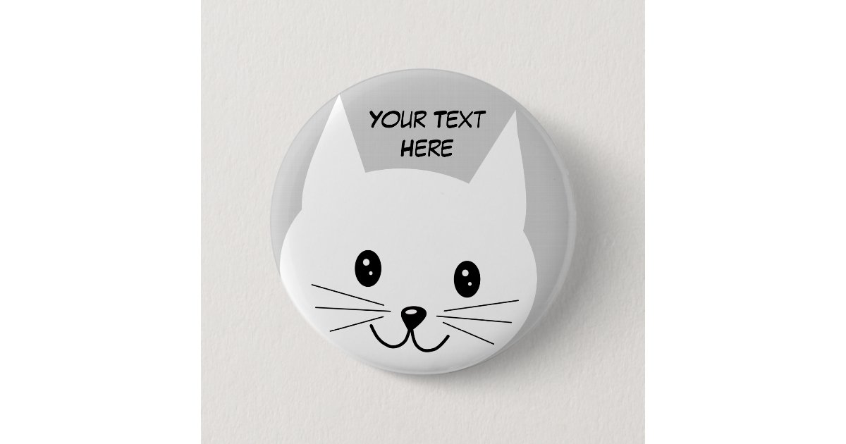 Cute Cat Face. Button | Zazzle