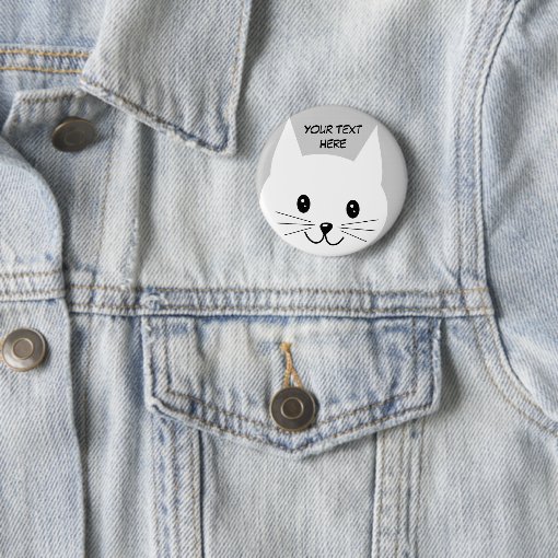 Cute Cat Face. Button | Zazzle
