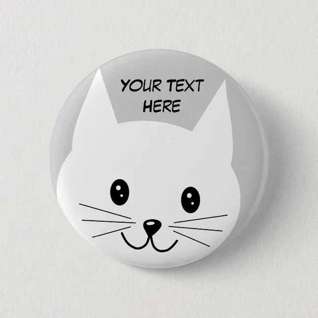Cute Cat Face. Button | Zazzle