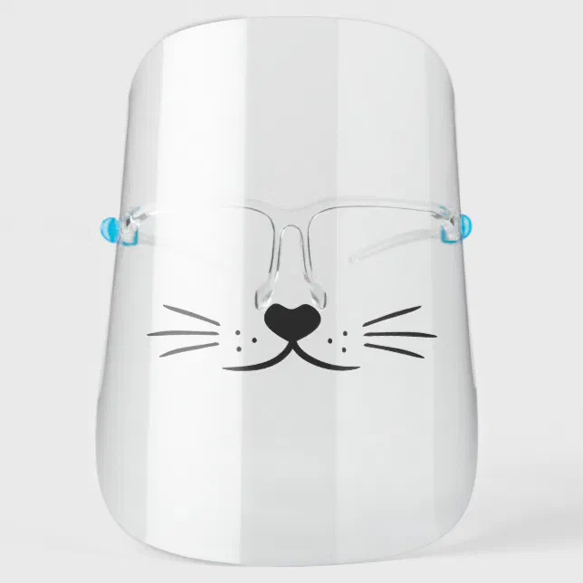 Cute Cat Face Cartoon Face Shield | Zazzle