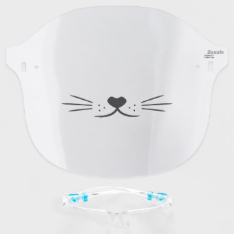 Cute Cat Face Cartoon Face Shield | Zazzle