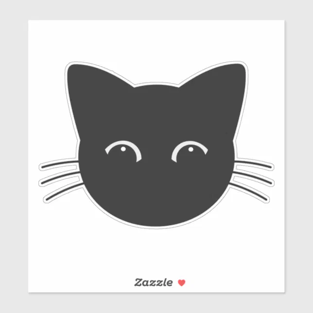 Cute cat face Custom-Cut Vinyl Stickers | Zazzle