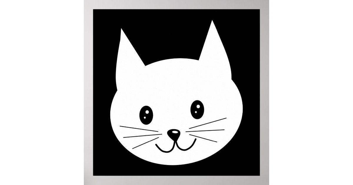 Cute Cat Face. Poster | Zazzle
