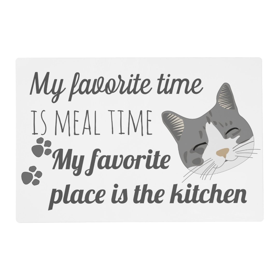 Cute Cat Face Quote Cat Food Meal Placemat | Zazzle