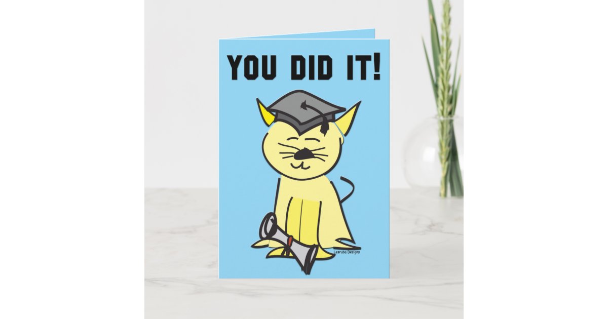 Cute Cat Graduation Card | Zazzle