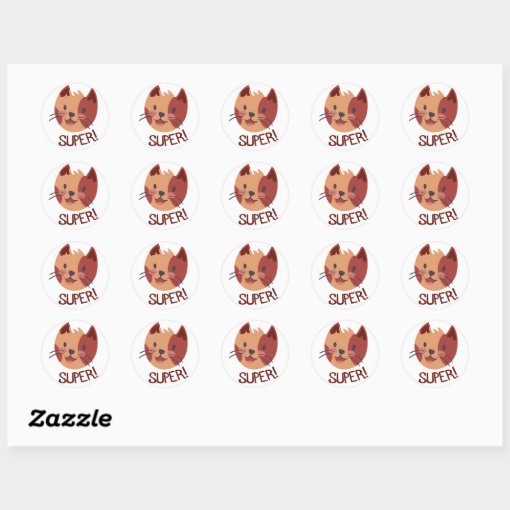 Cute Cat Great Job Sticker | Zazzle