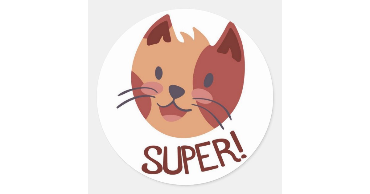 Cute Cat Great Job Sticker | Zazzle