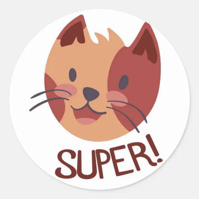 Cute Cat Great Job Sticker | Zazzle