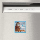 Cute cat hobo sign, kind lady lives here magnet | Zazzle