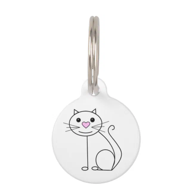 Cute cat name tag with contact details | Zazzle