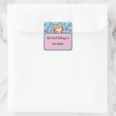 Cute Cat Personalized Bookplate Sticker | Zazzle