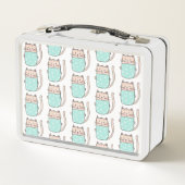 Cute Cat Personalized Custom Name Metal Lunch Box | Zazzle