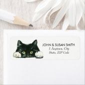 cute cat return address labels stickers envelope | Zazzle