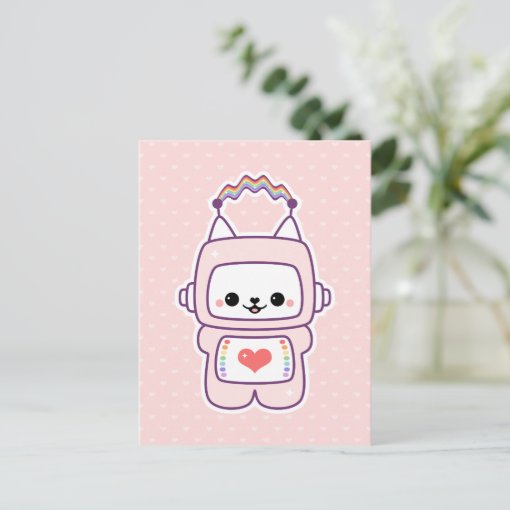 Cute Cat Robot Postcard | Zazzle