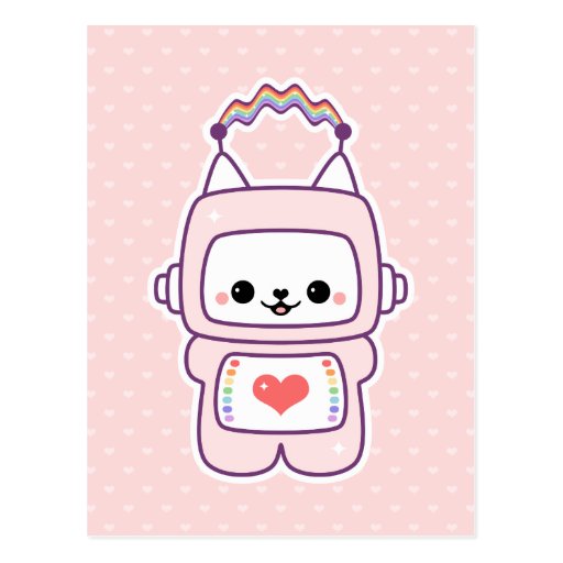 Cute Cat Robot Postcard | Zazzle