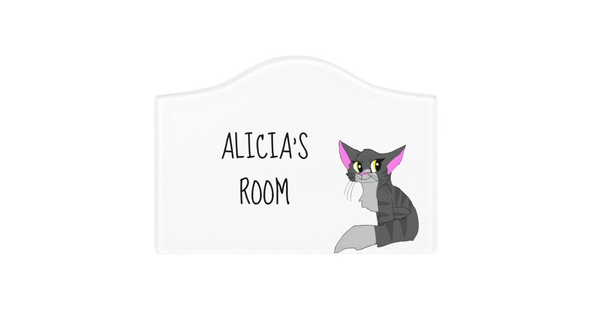 Cute Cat Room Personalized Door Sign | Zazzle
