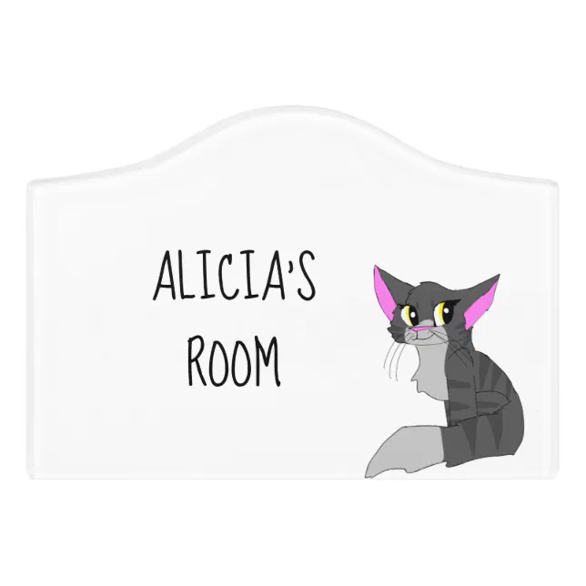 Cute Cat Room Personalized Door Sign | Zazzle