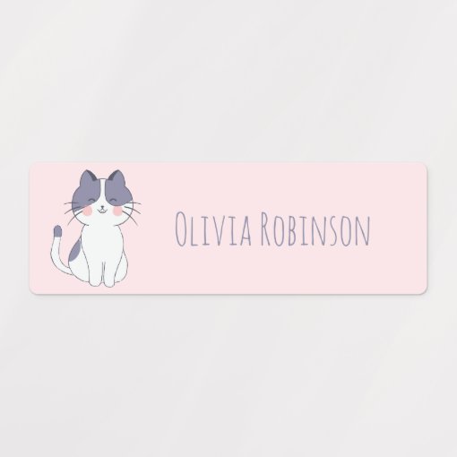 Cute Cat School Preschool Daycare Labels | Zazzle
