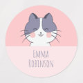Cute Cat School Preschool Labels | Zazzle