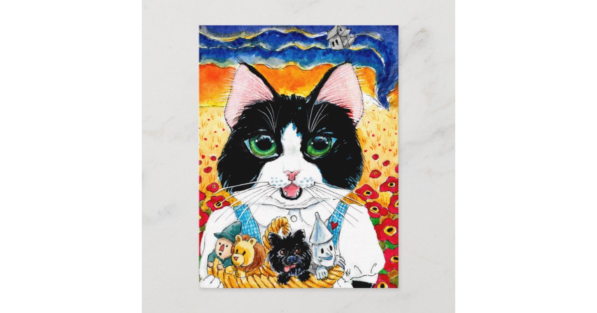 Cute Cat Wizard of Oz postcard | Zazzle