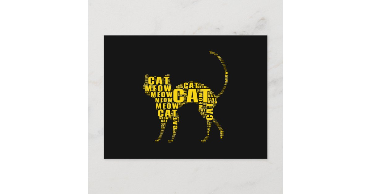 Cute cat word cloud postcard | Zazzle