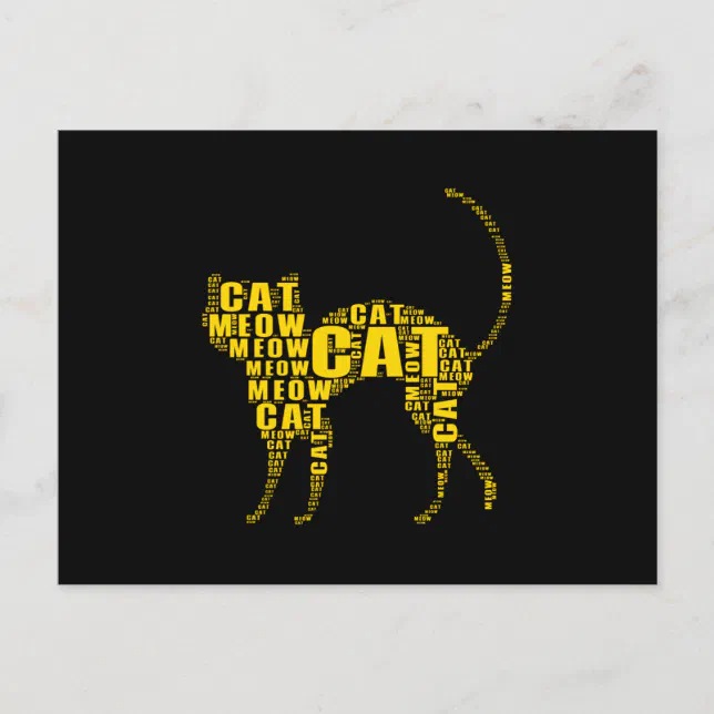 Cute cat word cloud postcard | Zazzle