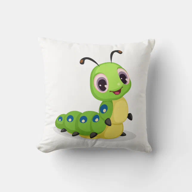 Cute Caterpillar Throw Pillow 16" x 16" | Zazzle