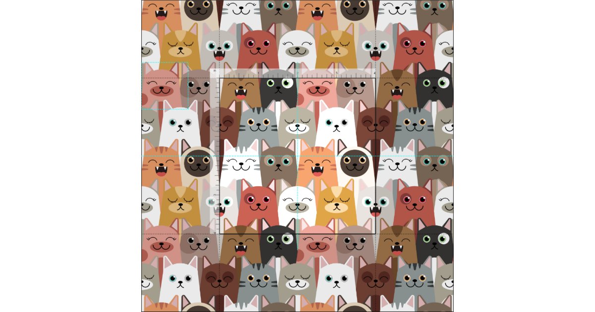 Cute Cats Fabric | Zazzle