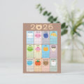 Cute Cats & Kawaii Kittens 2026 Calendar Postcard | Zazzle