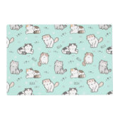 Cute Cats Pattern Personalized Pet Placemat | Zazzle